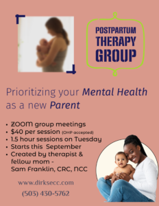 Postpartum Therapy Group – Dirksecc